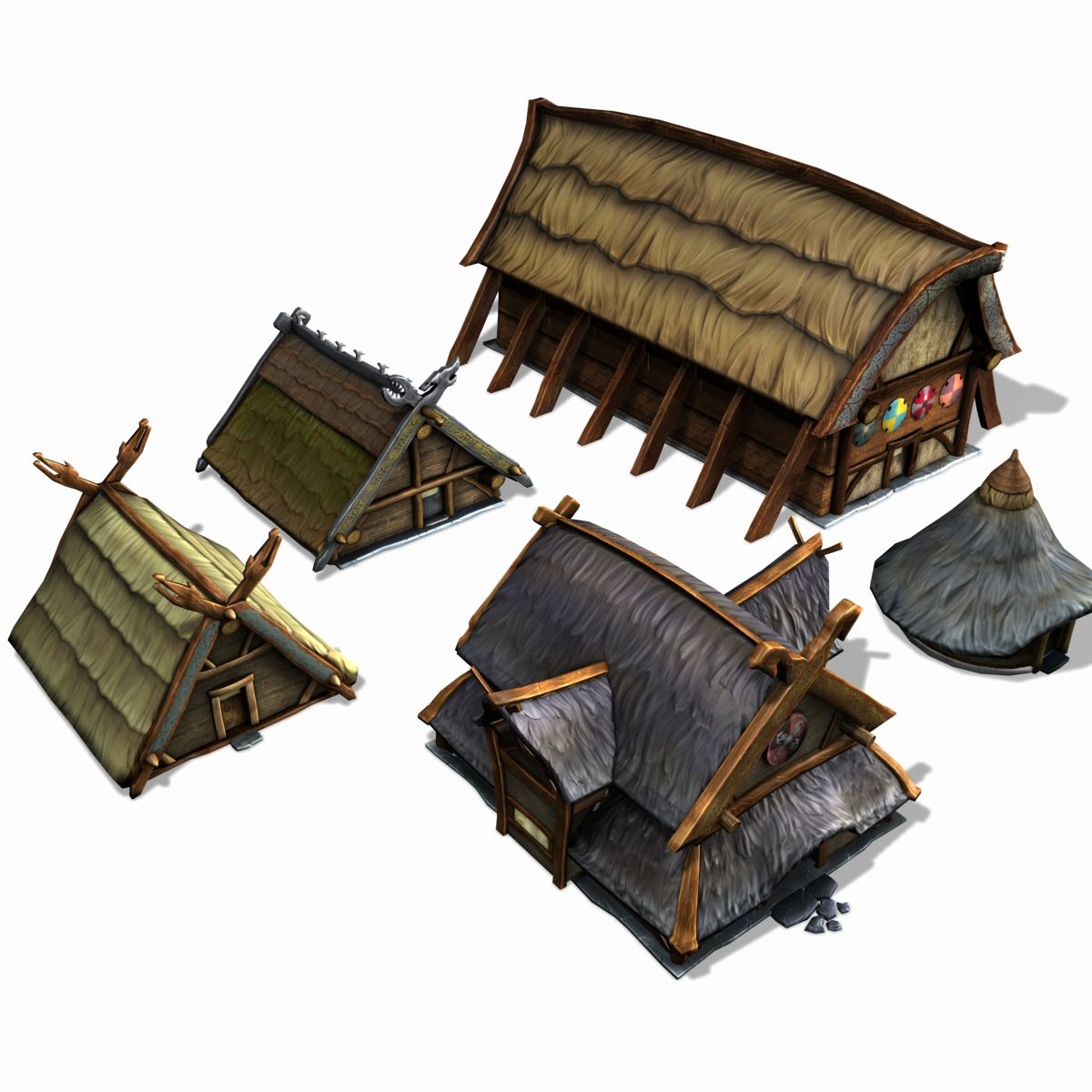 Pack viking buildings model - TurboSquid 1406089