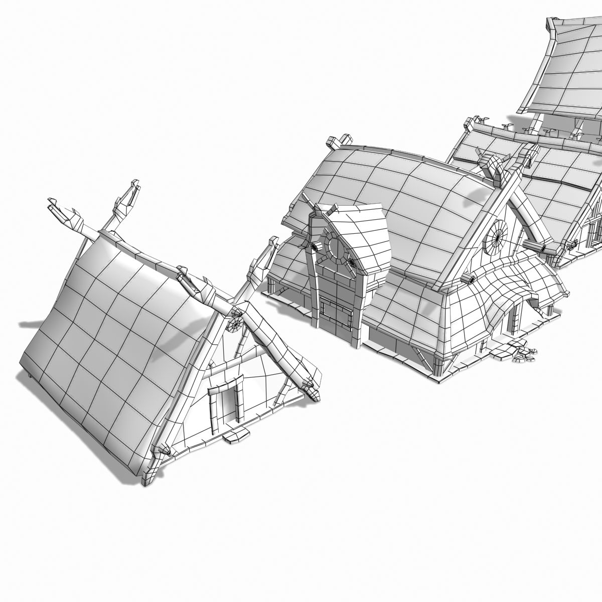 Pack viking buildings model - TurboSquid 1406089