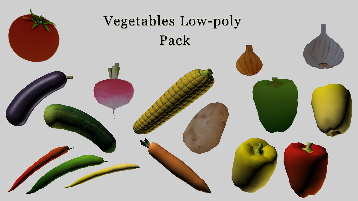 3D vegetables corn eggplant - TurboSquid 1406132