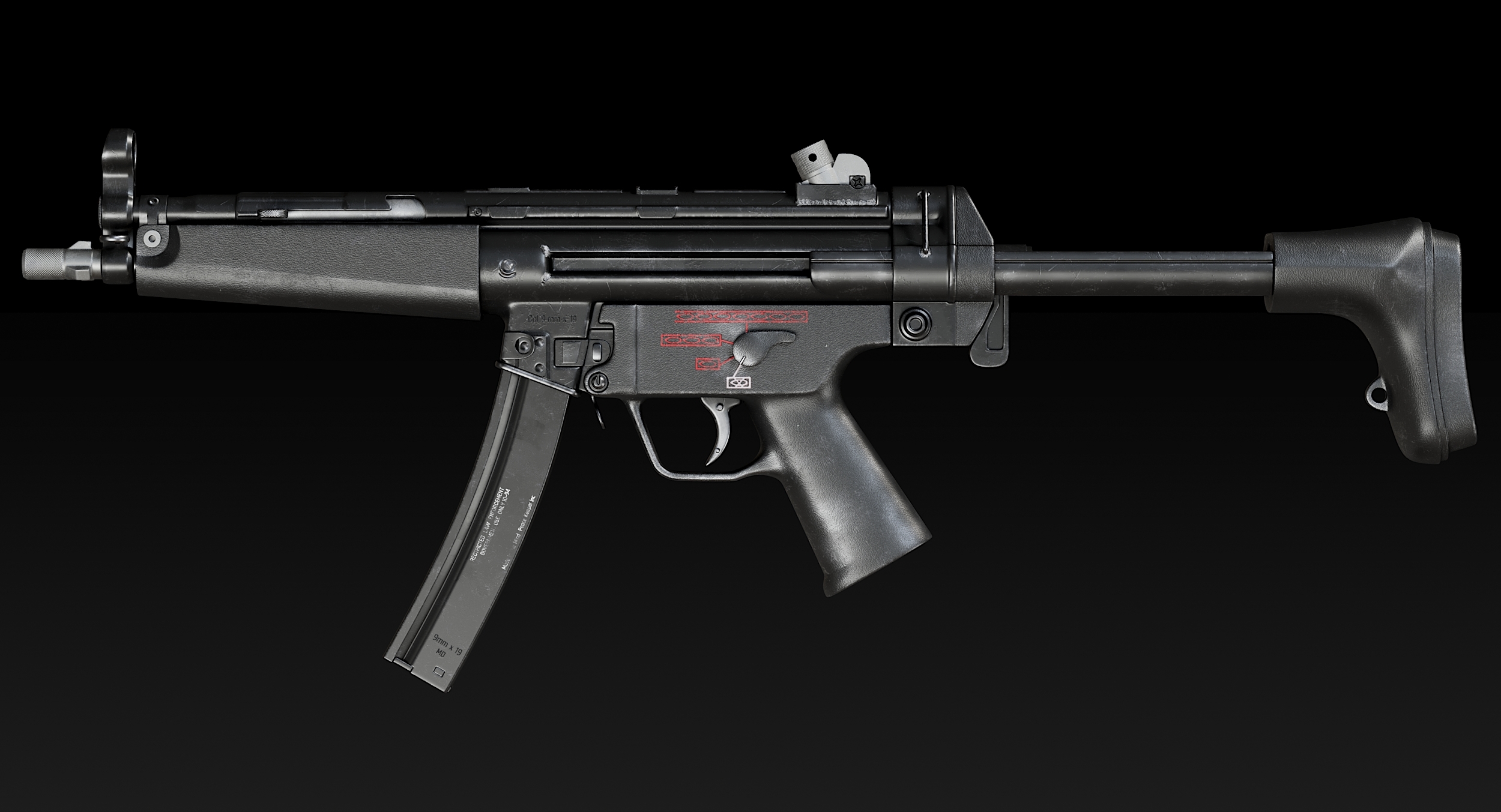 MP5A2 9MM Modelo 3D - TurboSquid 1406217