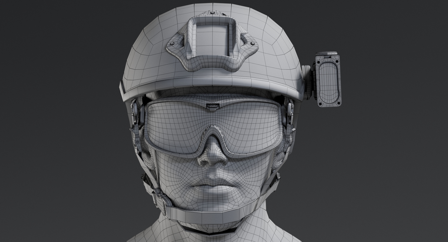 Male military head model - TurboSquid 1406221
