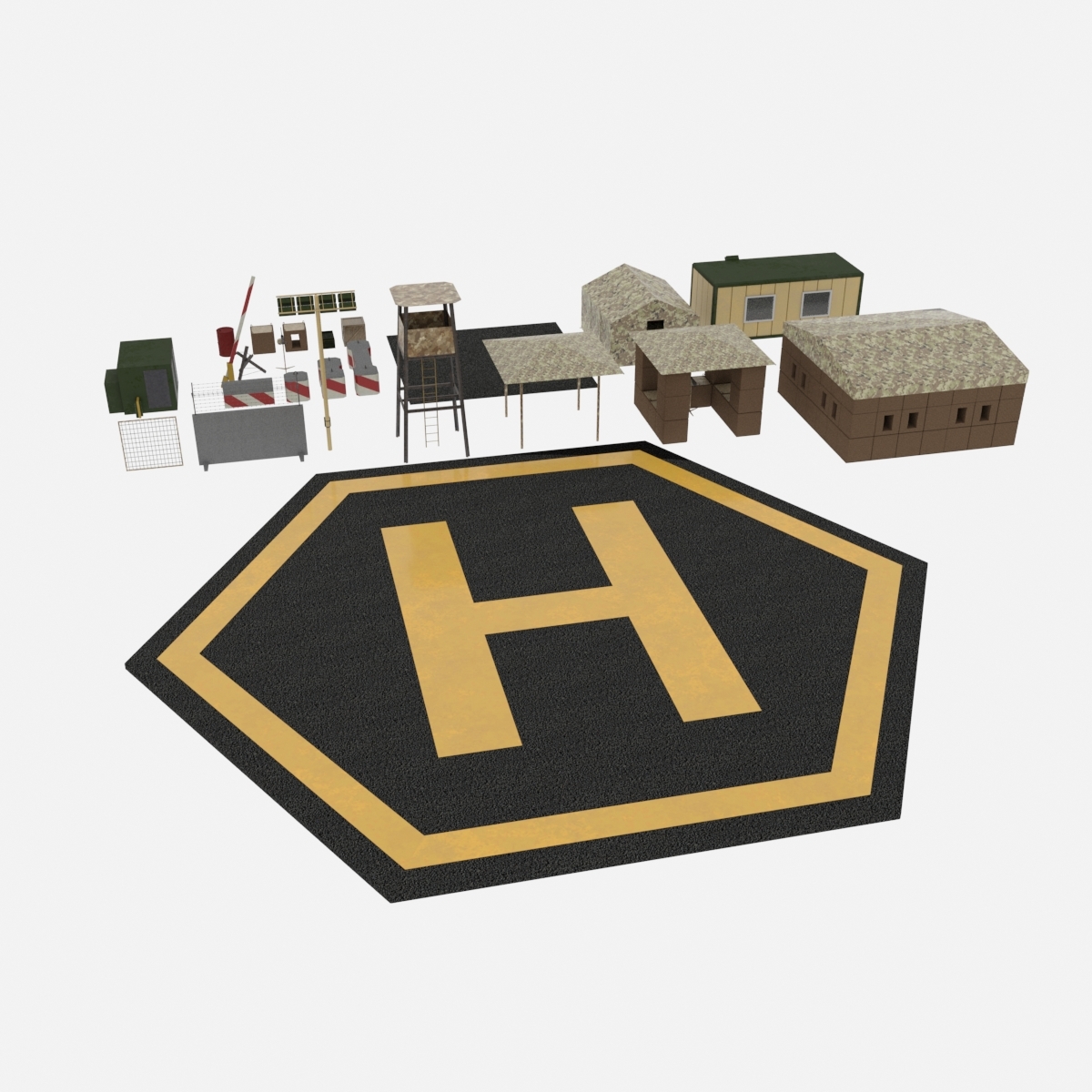Military base 3D model - TurboSquid 1406368