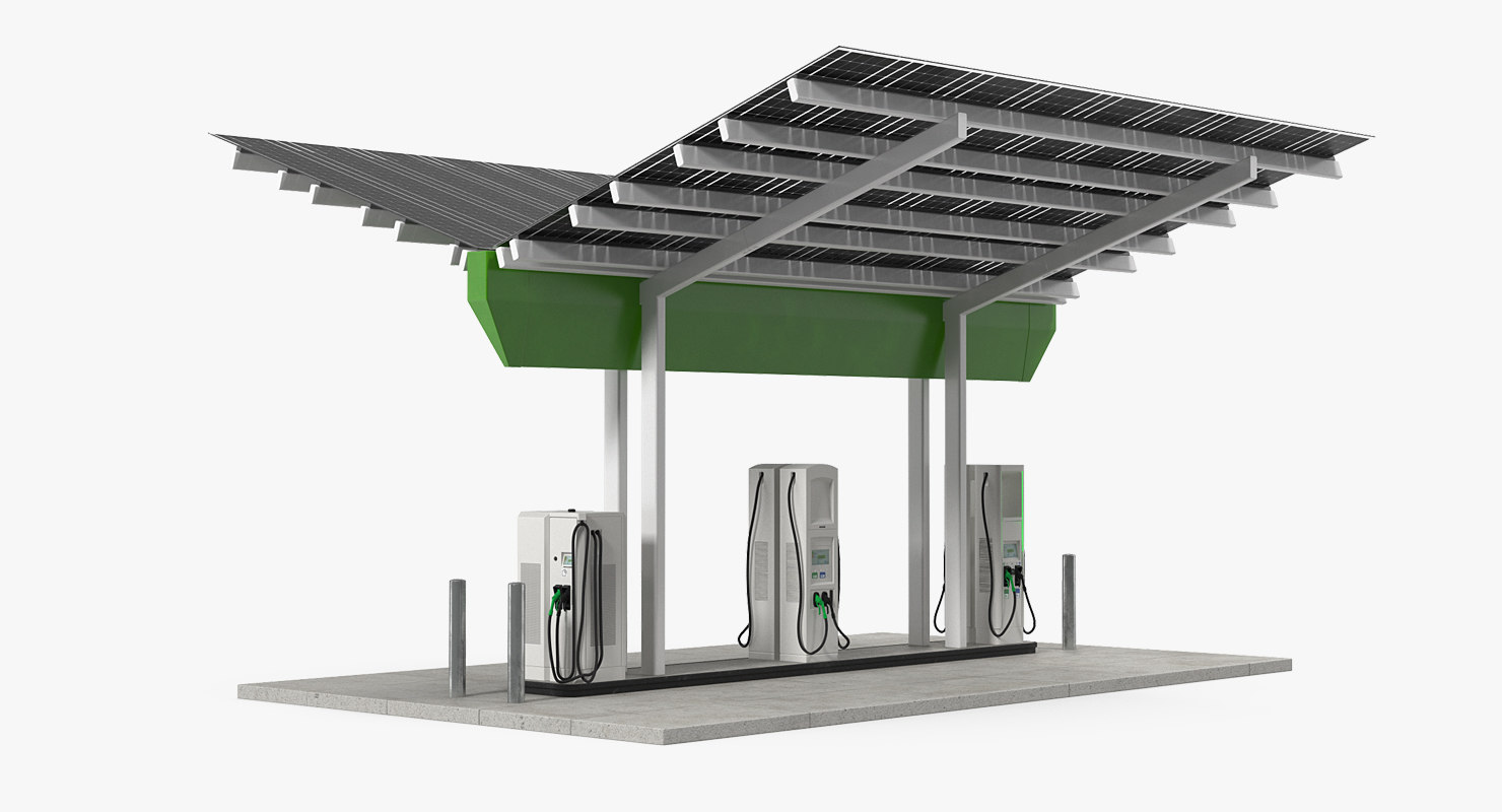 Solar battery charging station 3D model - TurboSquid 1407018