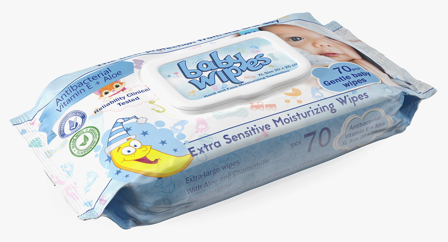 Baby wet wipes 3D model - TurboSquid 1407647