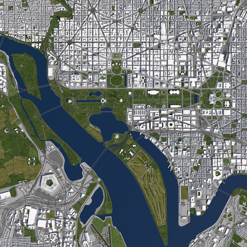washington dc cityscape 3d max