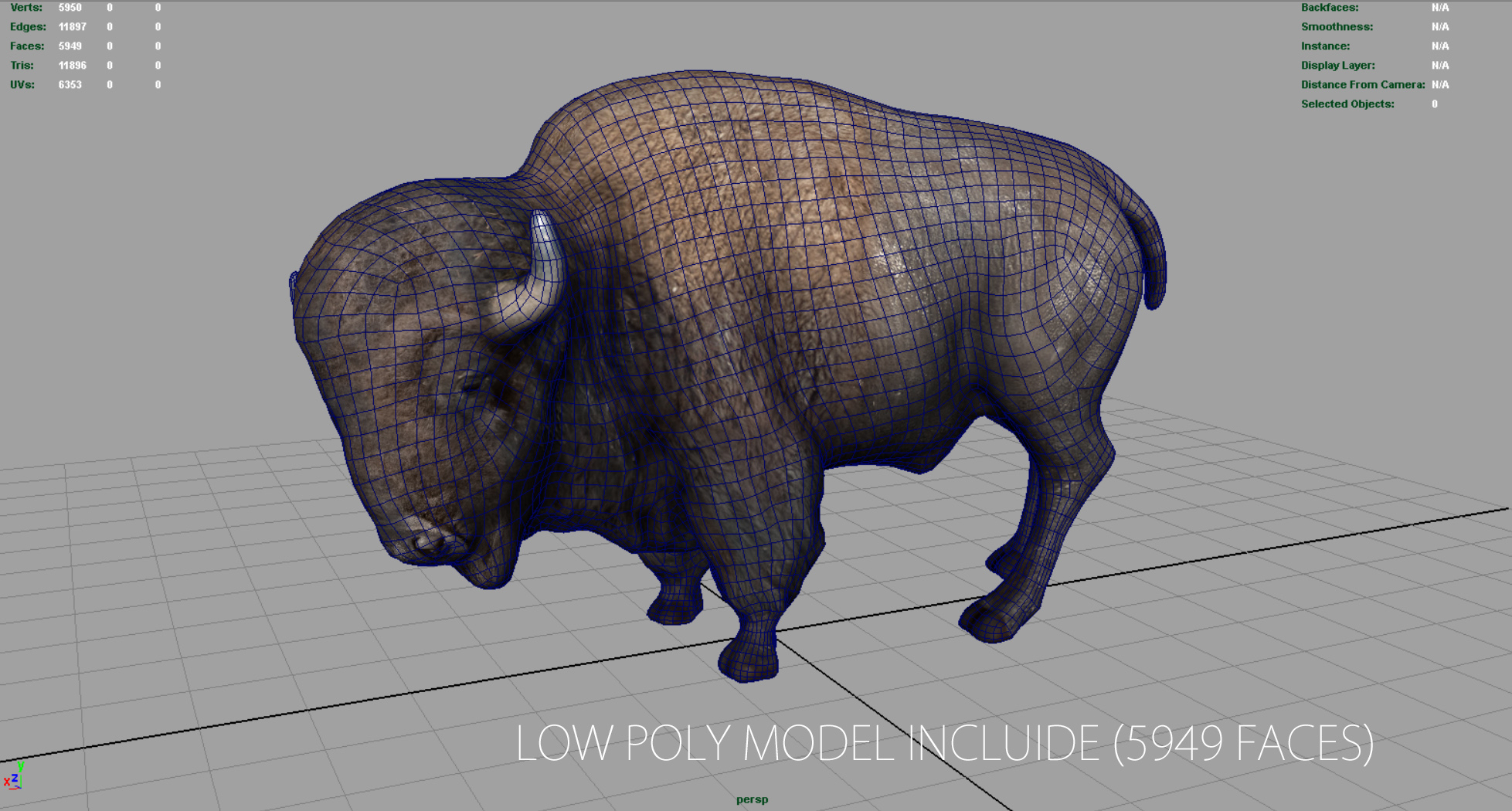 American bison 3D model - TurboSquid 1407362