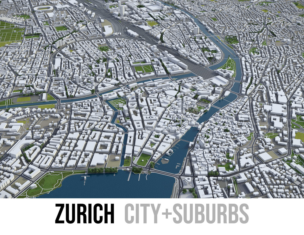 City zurich surrounding - 3D - TurboSquid 1407622