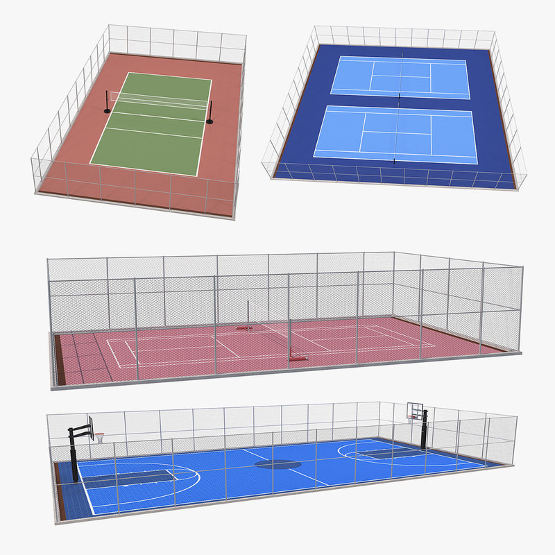 Outdoor courts 3D model - TurboSquid 1407617