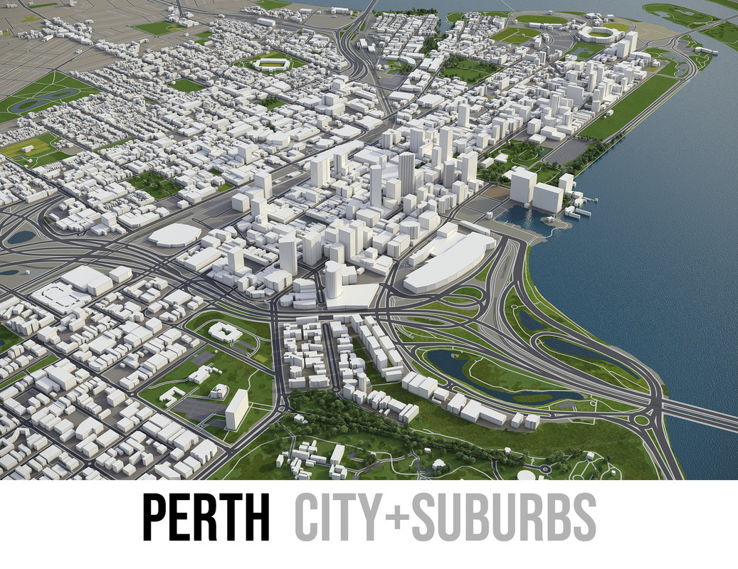 3D city perth surrounding - - TurboSquid 1407663