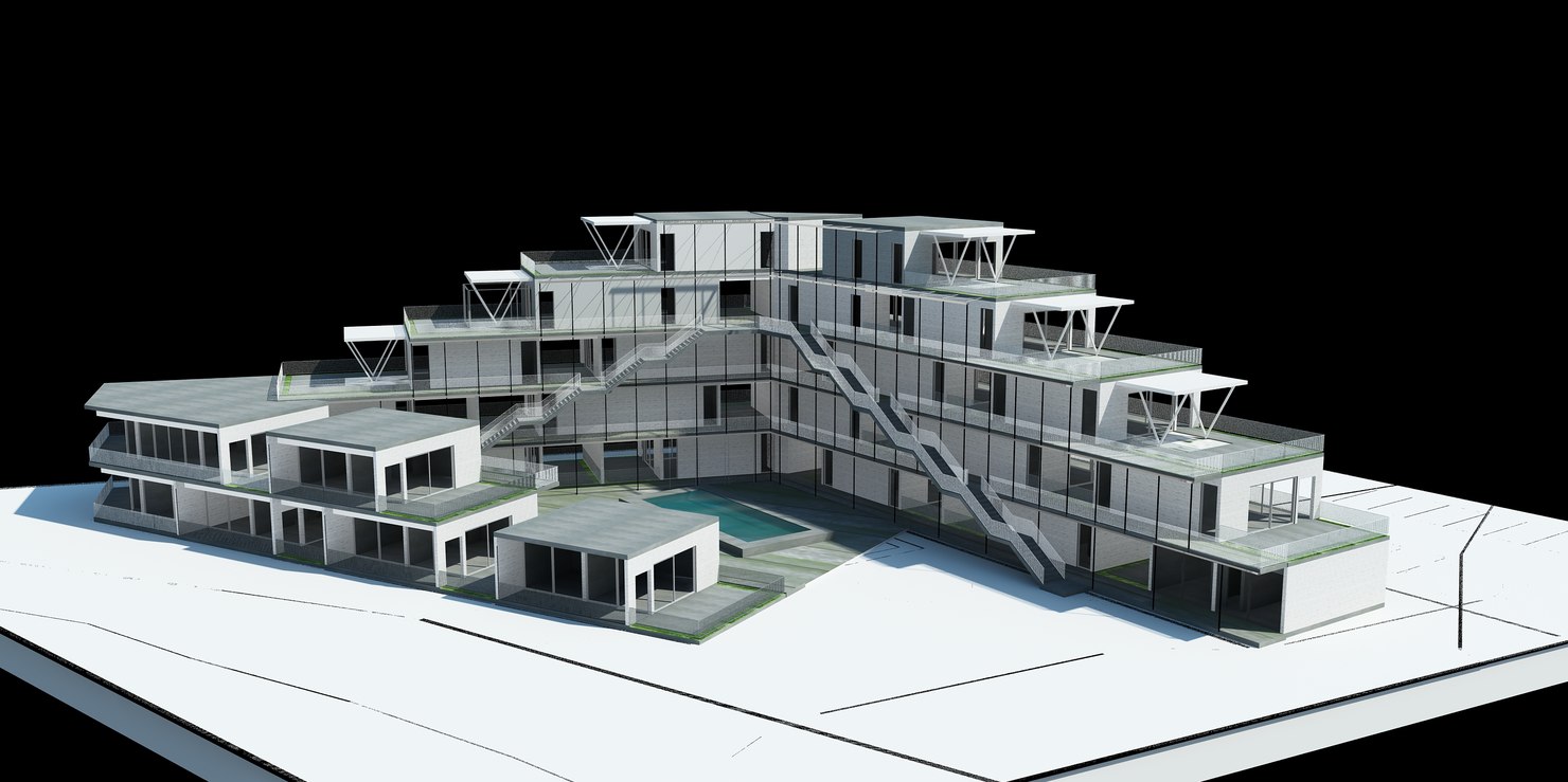 3D concept building hotel apartment - TurboSquid 1407911