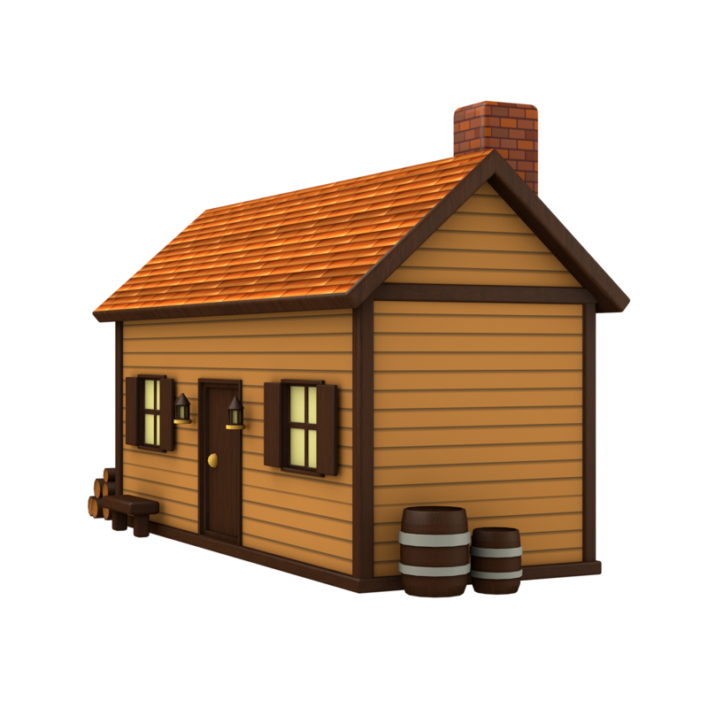 Cartoon wood house 3D - TurboSquid 1407891