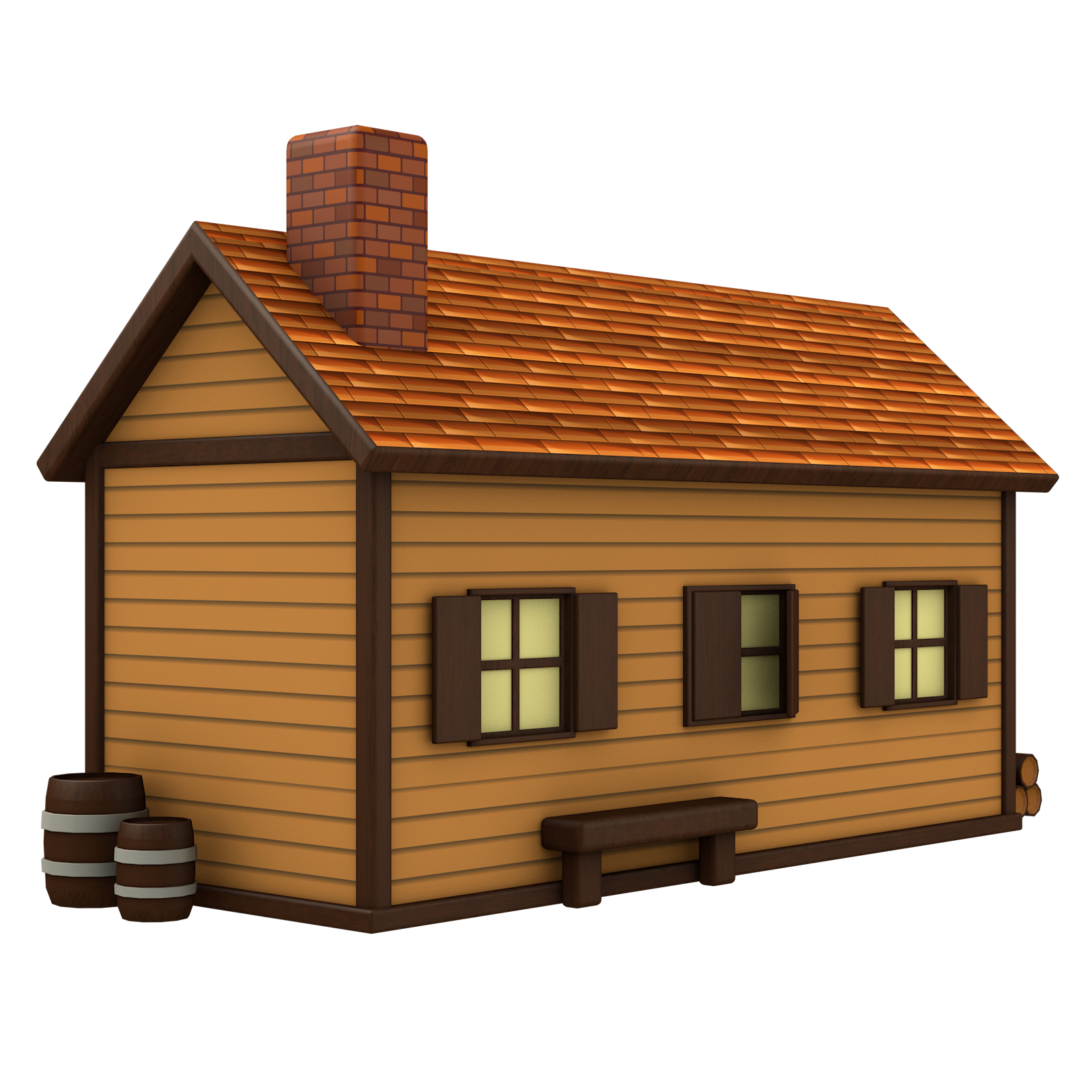 Cartoon wood house 3D - TurboSquid 1407891