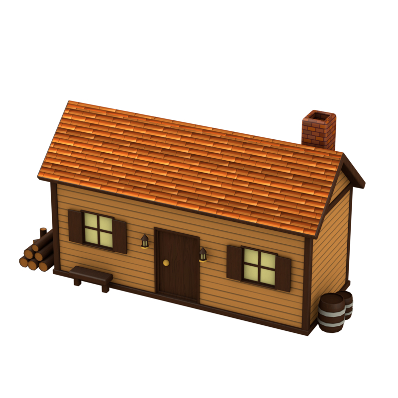 Cartoon wood house 3D - TurboSquid 1407891