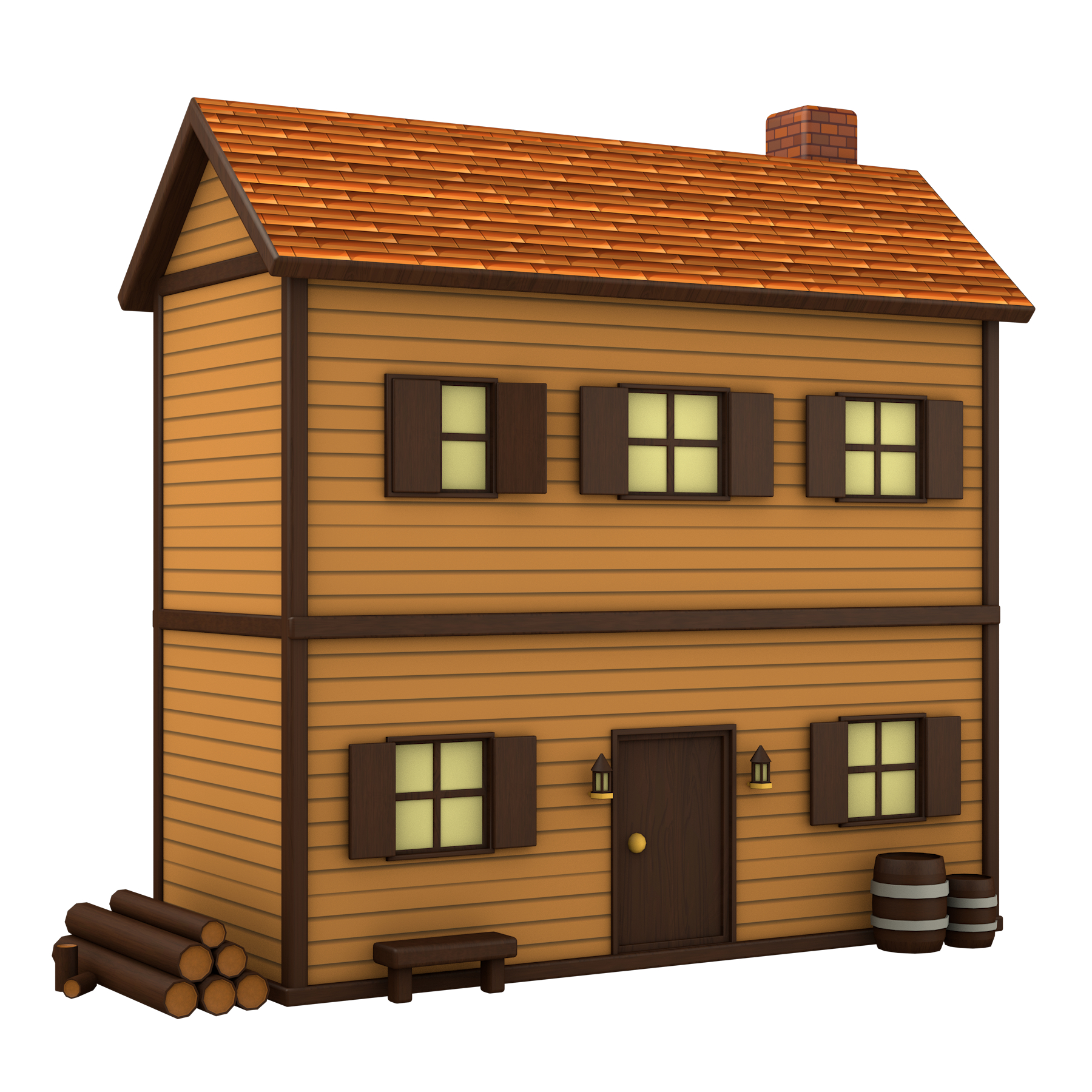 Cartoon wood house 3D - TurboSquid 1407914
