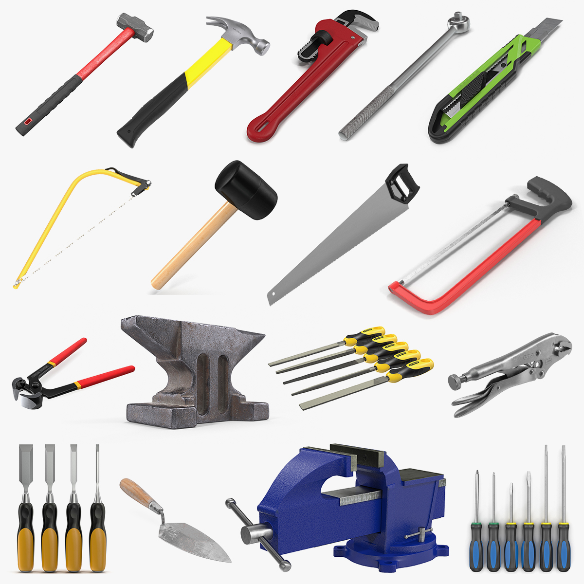 Hand tools 3D model - TurboSquid 1408075