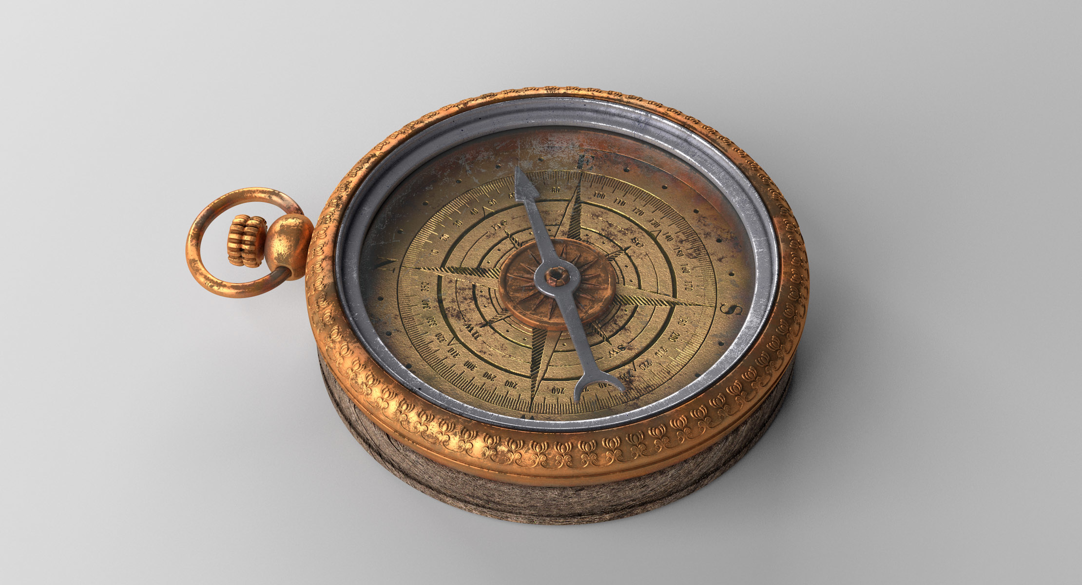 modelo 3d Brújula vieja, Rigged, High & Low Poly, PBR - TurboSquid 1407440