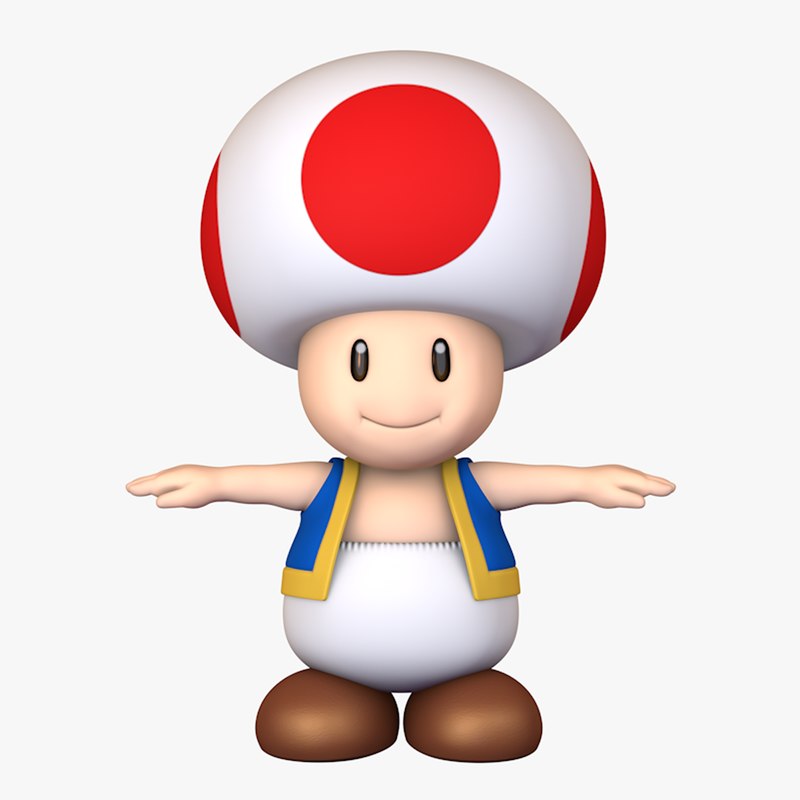 3D toad toadstool mushroom super mario - TurboSquid 1408203
