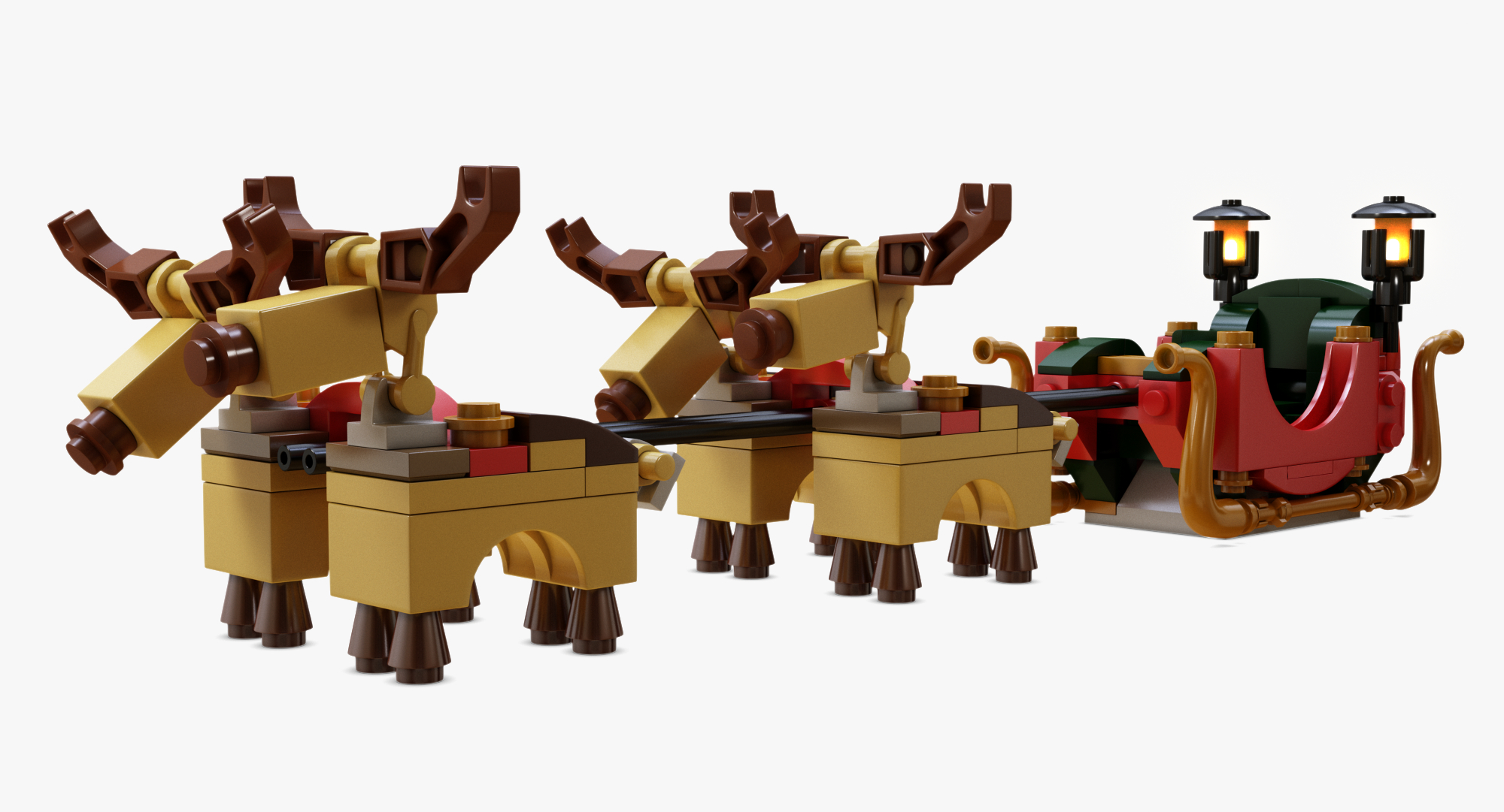 modelo 3d Lego santa en trineo con reno - TurboSquid 1409818