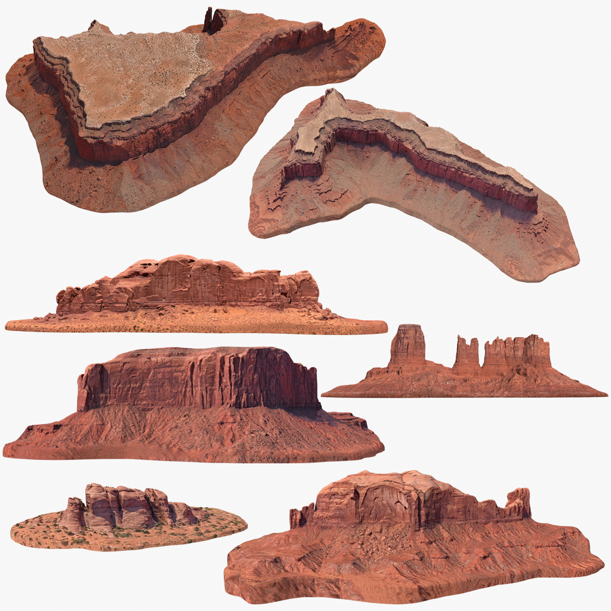 Sandstone butte pack 2 3D model - TurboSquid 1408401