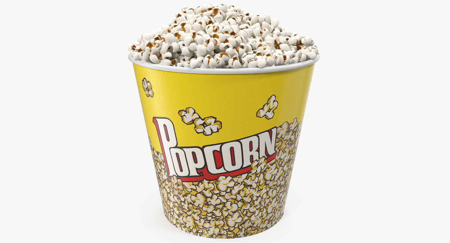3D big popcorn popped corn model - TurboSquid 1408435