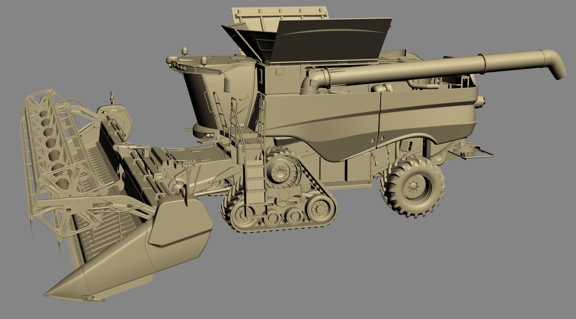 Tracked combine harvester 3D - TurboSquid 1408418