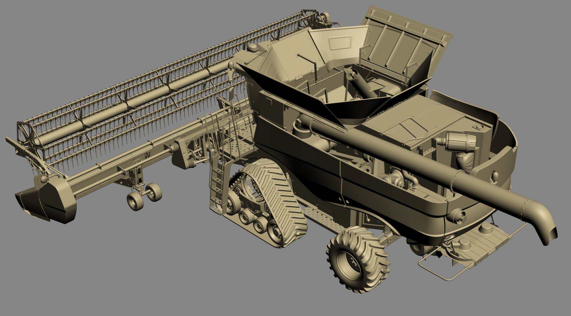 Tracked combine harvester 3D - TurboSquid 1408418