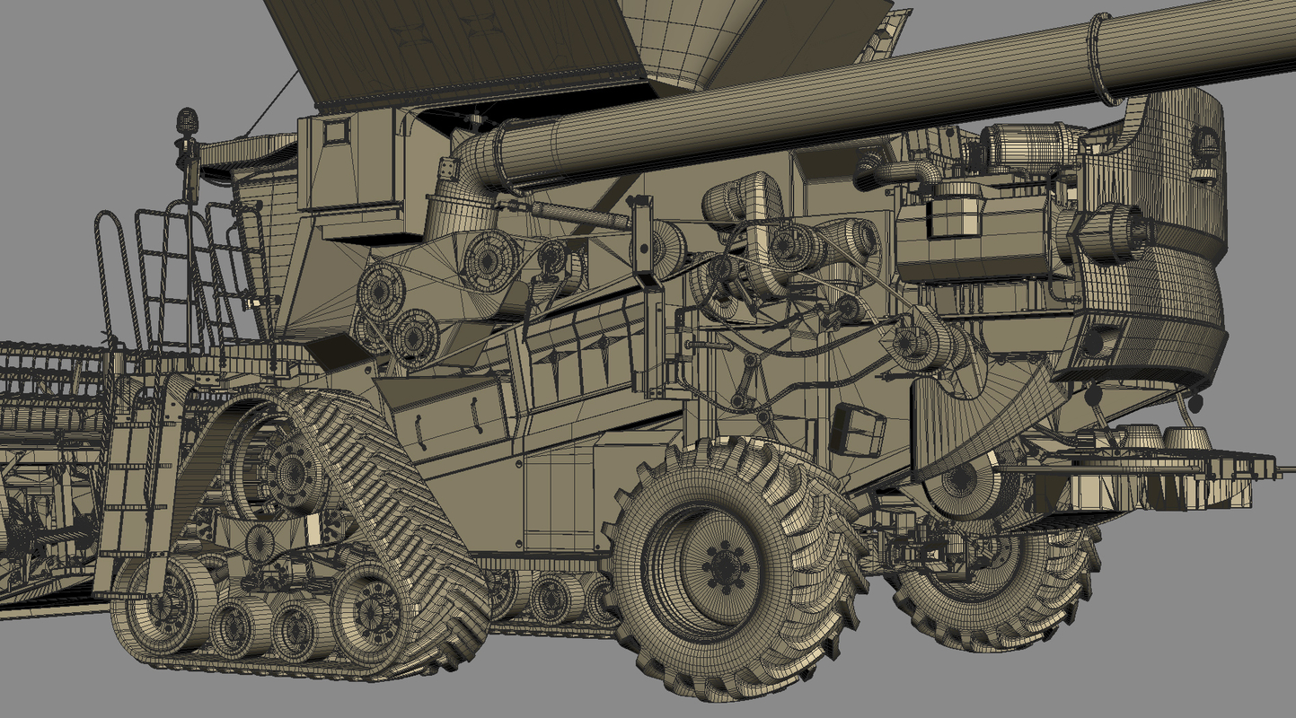 Tracked combine harvester 3D - TurboSquid 1408418