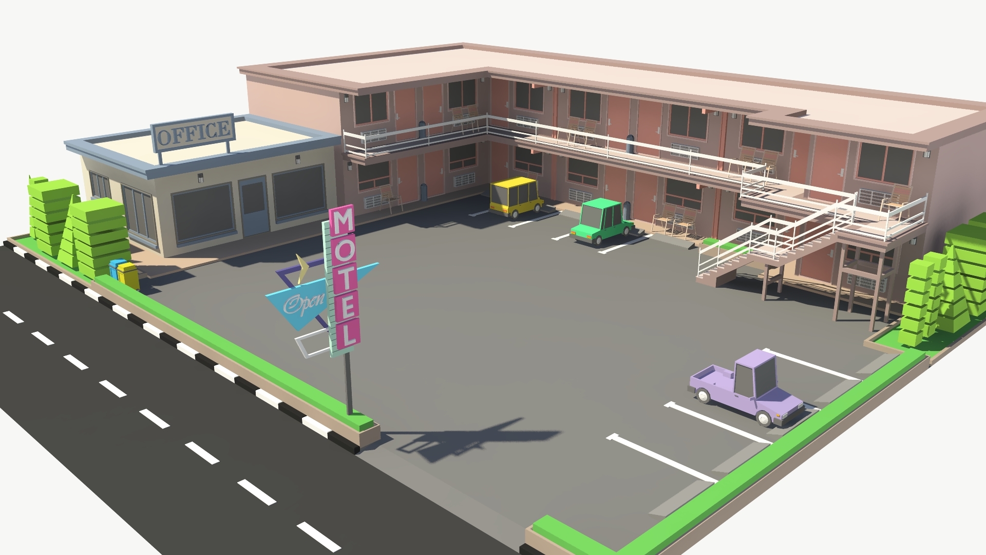 Building motel hotel 3D - TurboSquid 1408404
