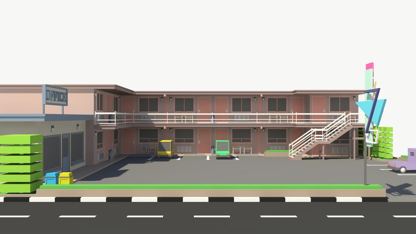 Building motel hotel 3D - TurboSquid 1408404
