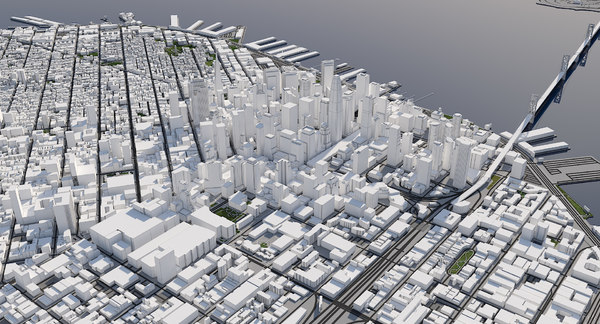 san francisco terrain cityscape 3d max