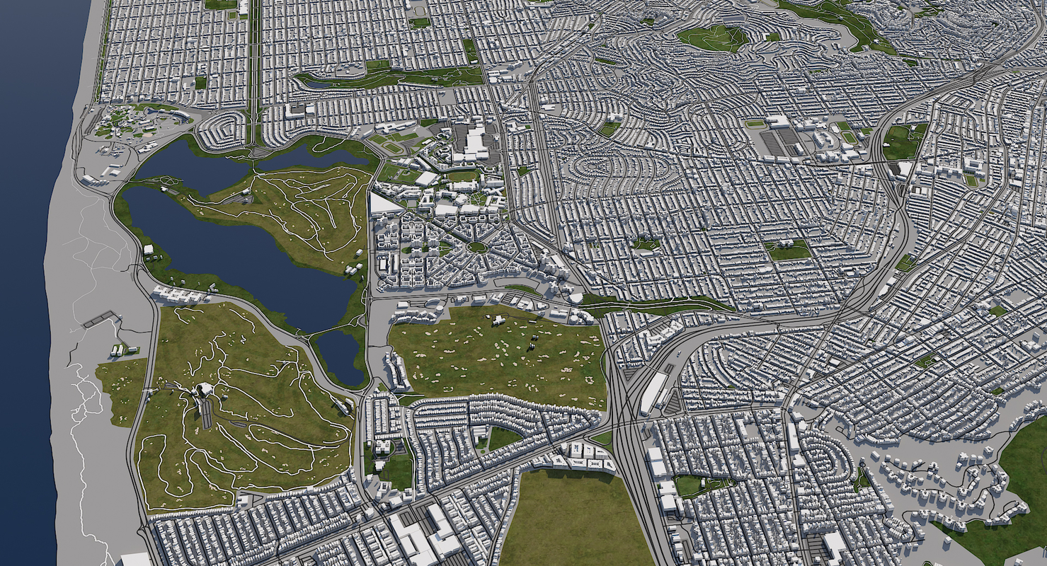 san francisco terrain cityscape 3d max