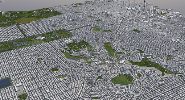san francisco terrain cityscape 3d max
