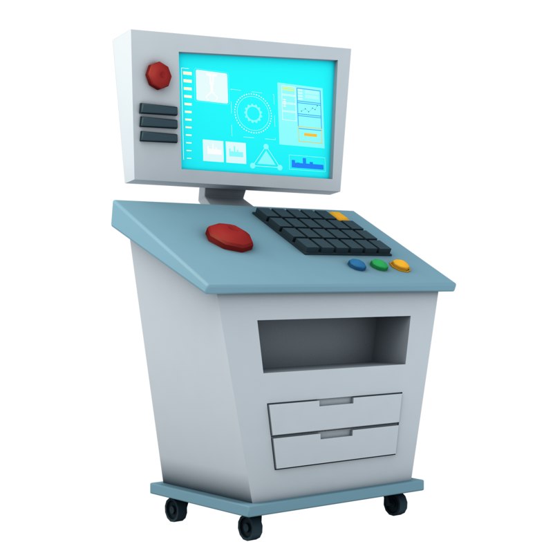 Cartoon laboratory monitor screen 3D model - TurboSquid 1408909