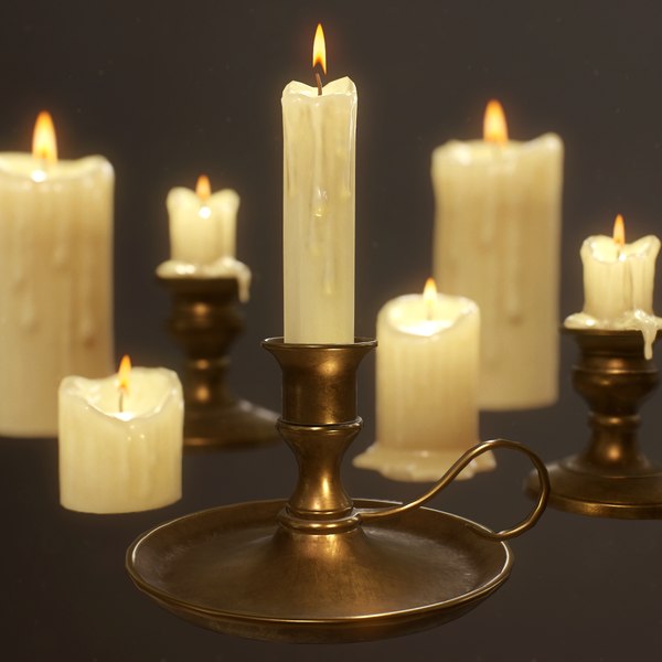 3d candle light model