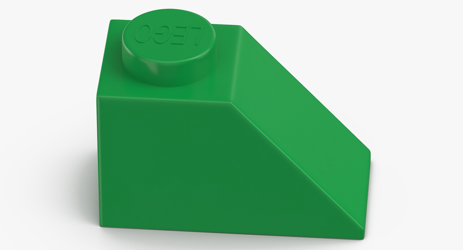 Lego brick 2x1 slope 3D model - TurboSquid 1409399