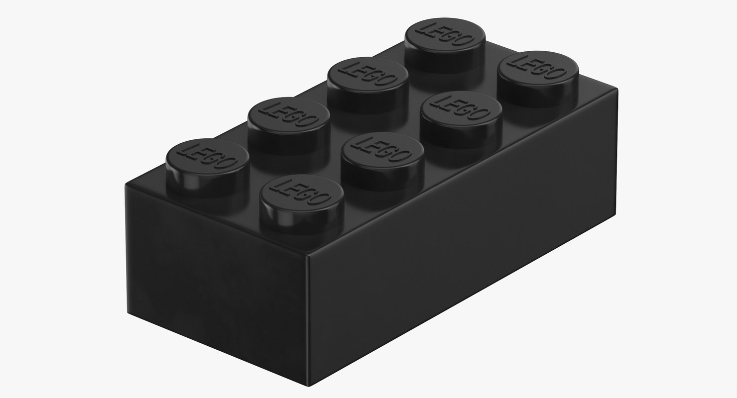 3D Lego Brick 2x4 Black Model TurboSquid 1409498