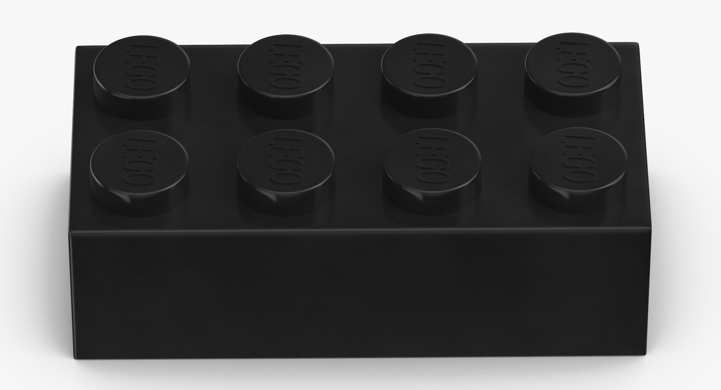 3D lego brick 2x4 black model - TurboSquid 1409498