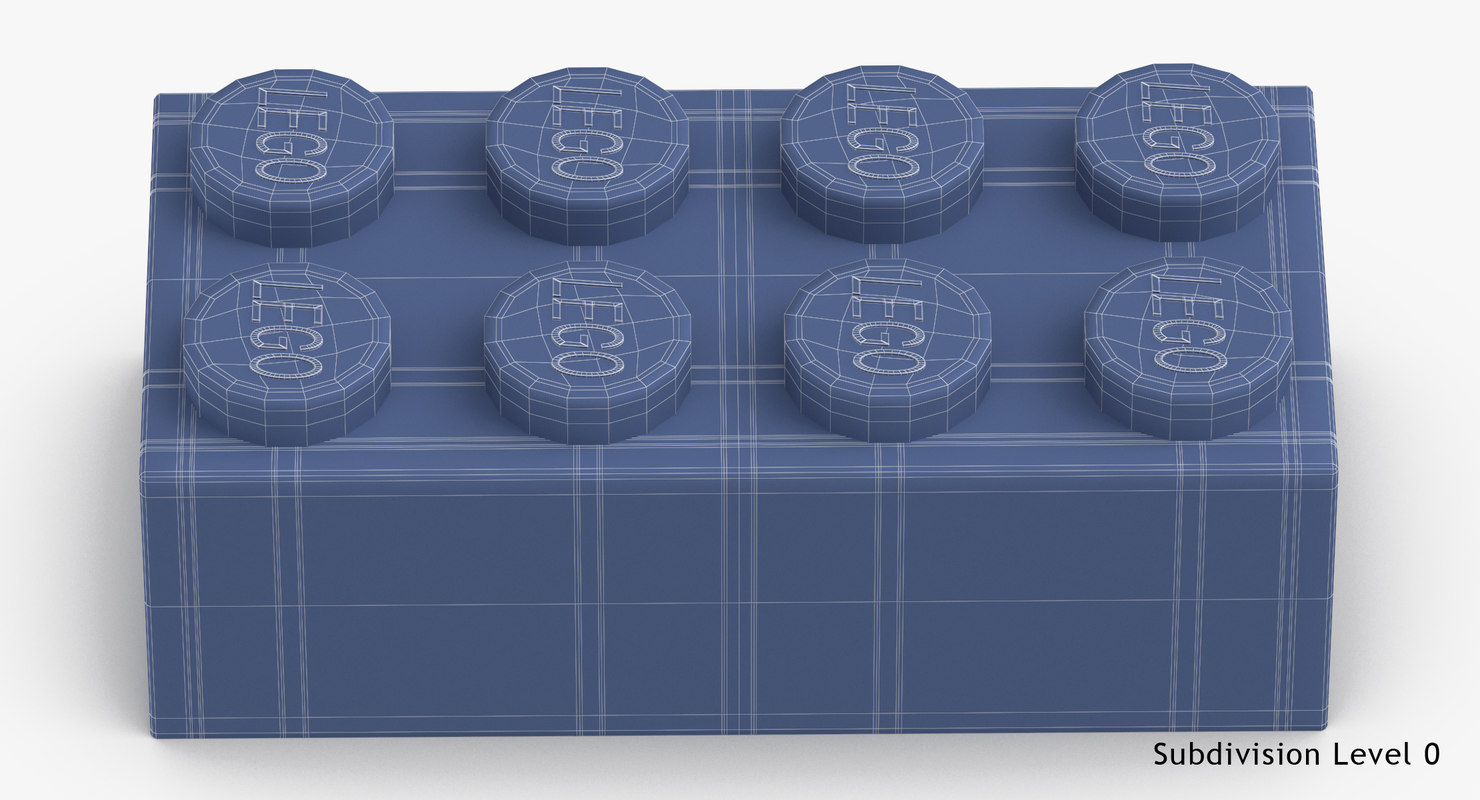 Lego brick 2x4 bright 3D - TurboSquid 1409501