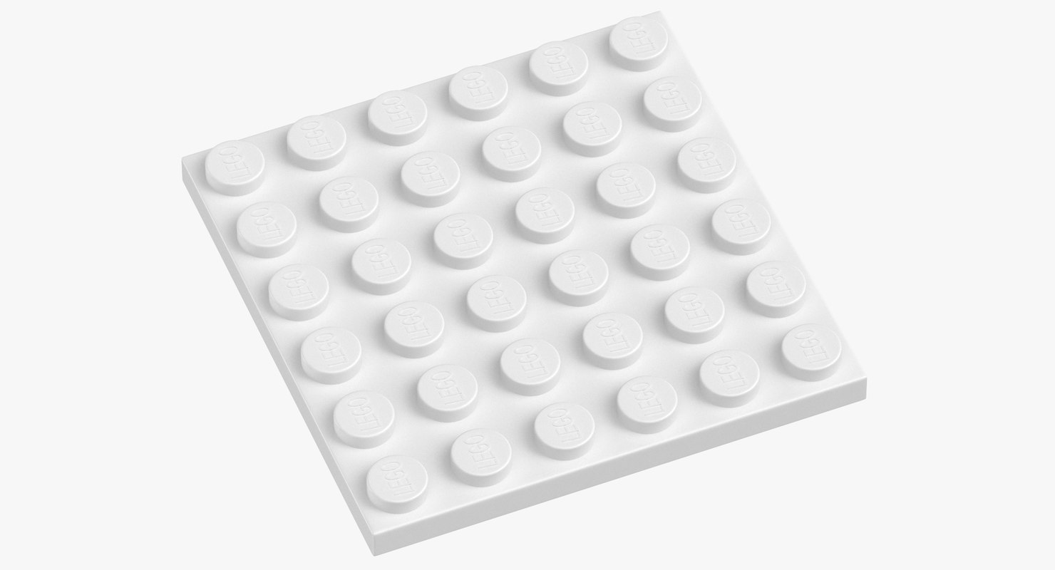 3D model lego plate 6x6 white - TurboSquid 1409514