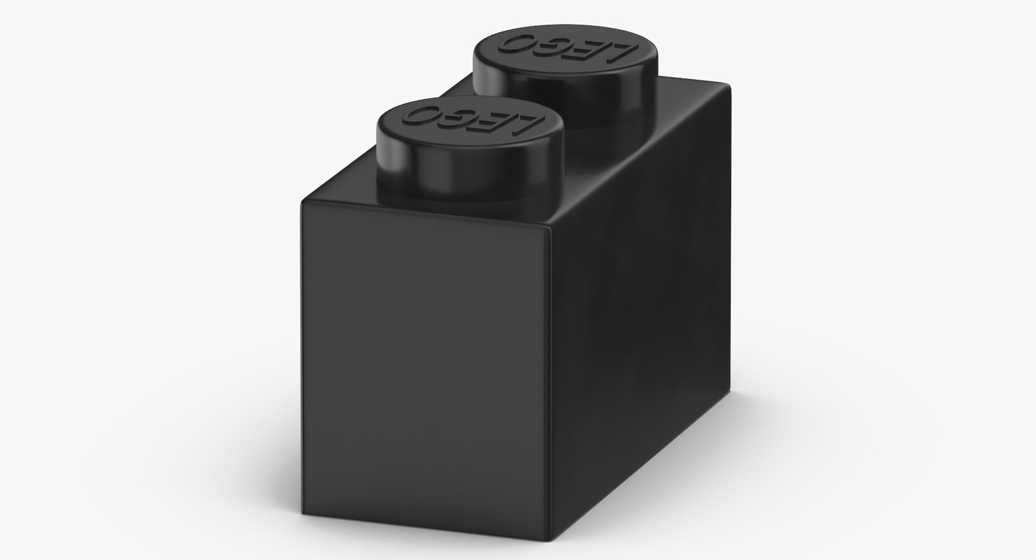 Lego brick 1x2 black model - TurboSquid 1409547