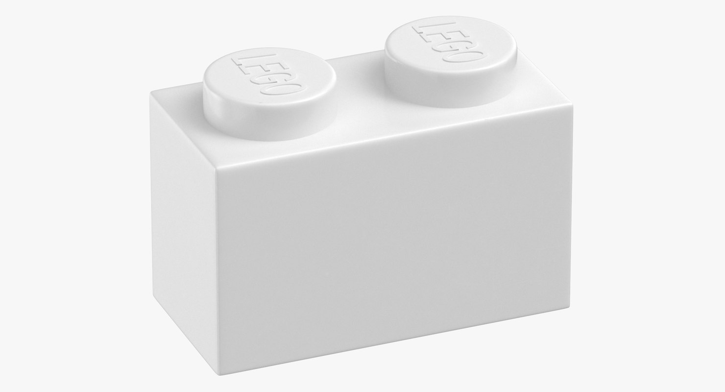 3D lego brick 1x2 white model - TurboSquid 1409530
