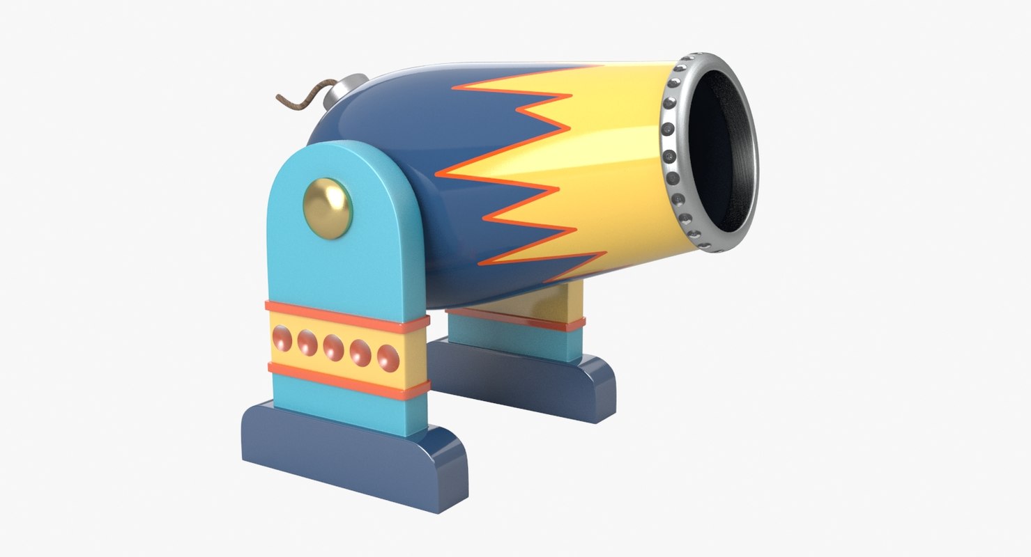 3D cartoon cannon - TurboSquid 1409725