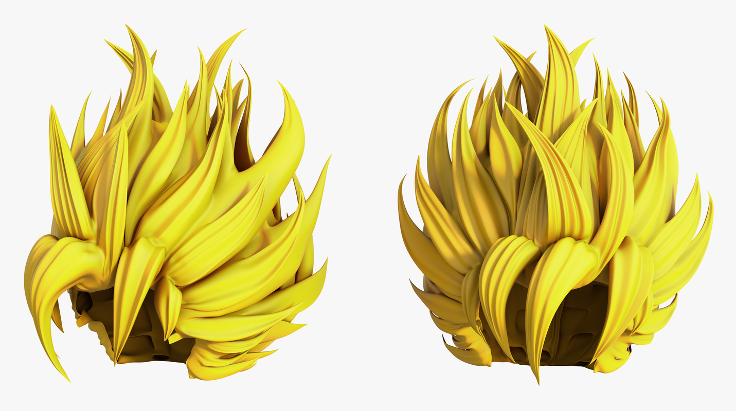 Wig super saiyan 3D model - TurboSquid 1409967