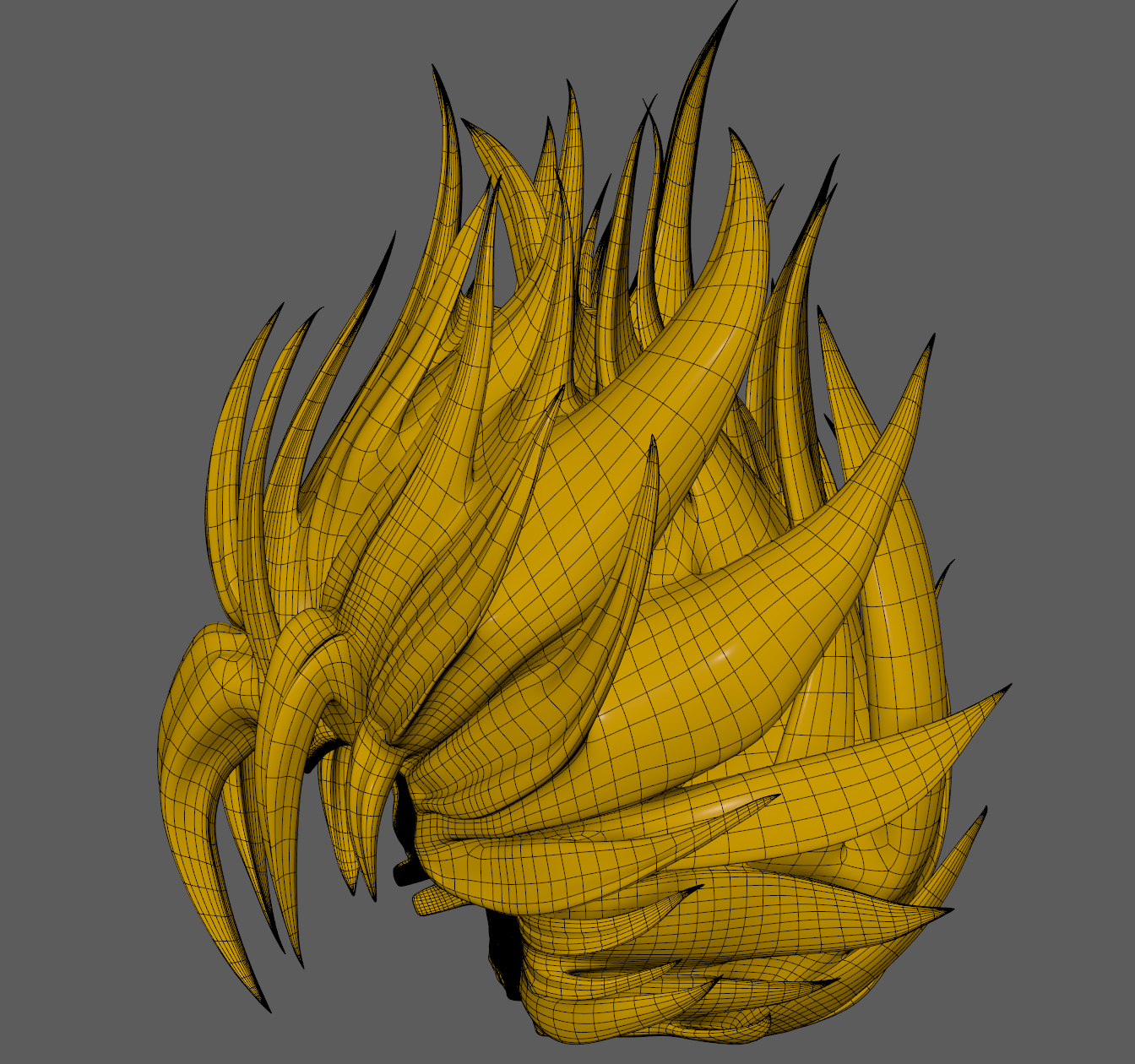 Wig super saiyan 3D model - TurboSquid 1409967
