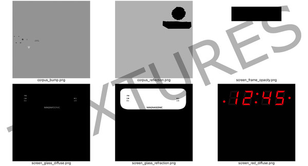 3D digital clock radio magnasonic - TurboSquid 1410225
