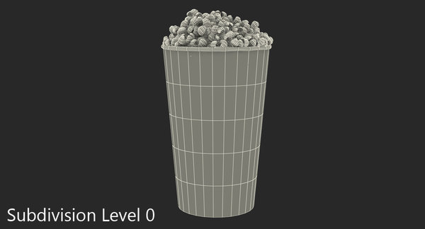 3D medium popcorn bucket popped - TurboSquid 1410138