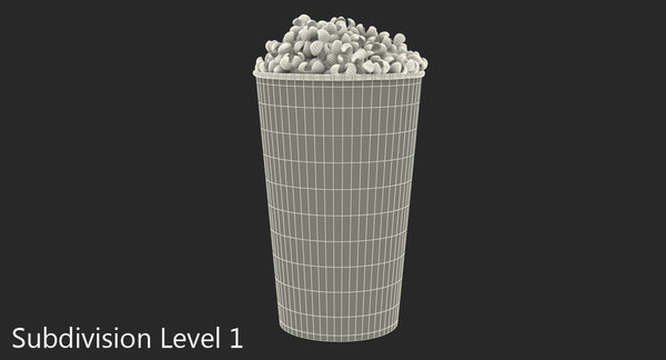 3D medium popcorn bucket popped - TurboSquid 1410138
