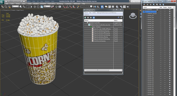 3D medium popcorn bucket popped - TurboSquid 1410138