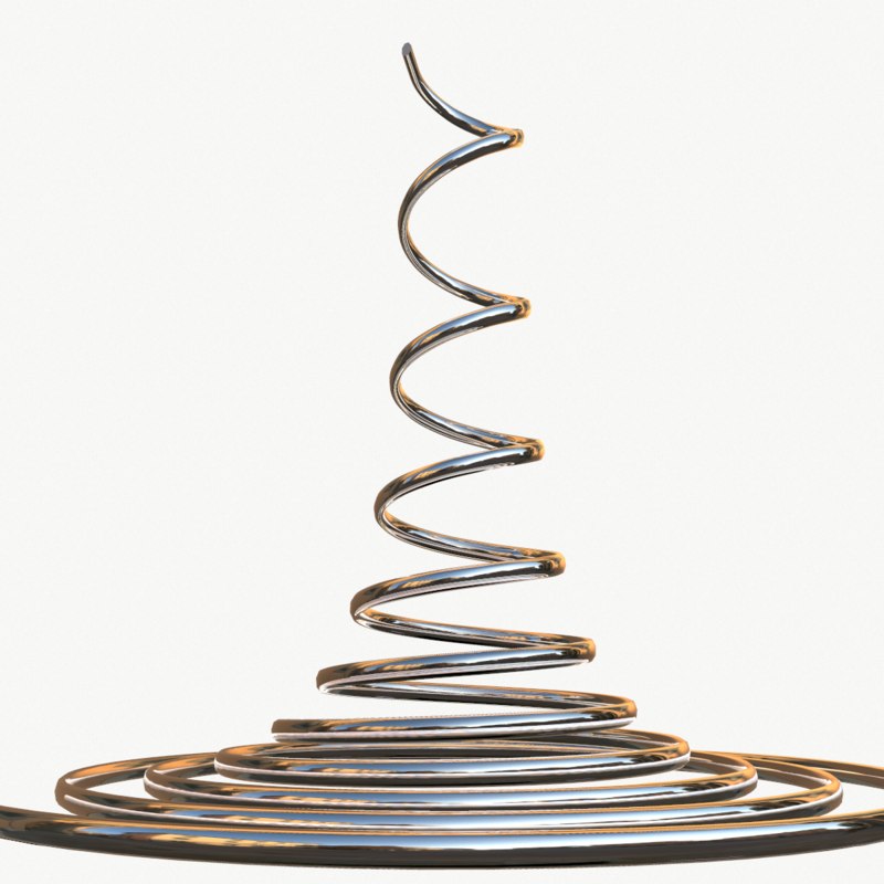 3D metal spiral spring - TurboSquid 1410432