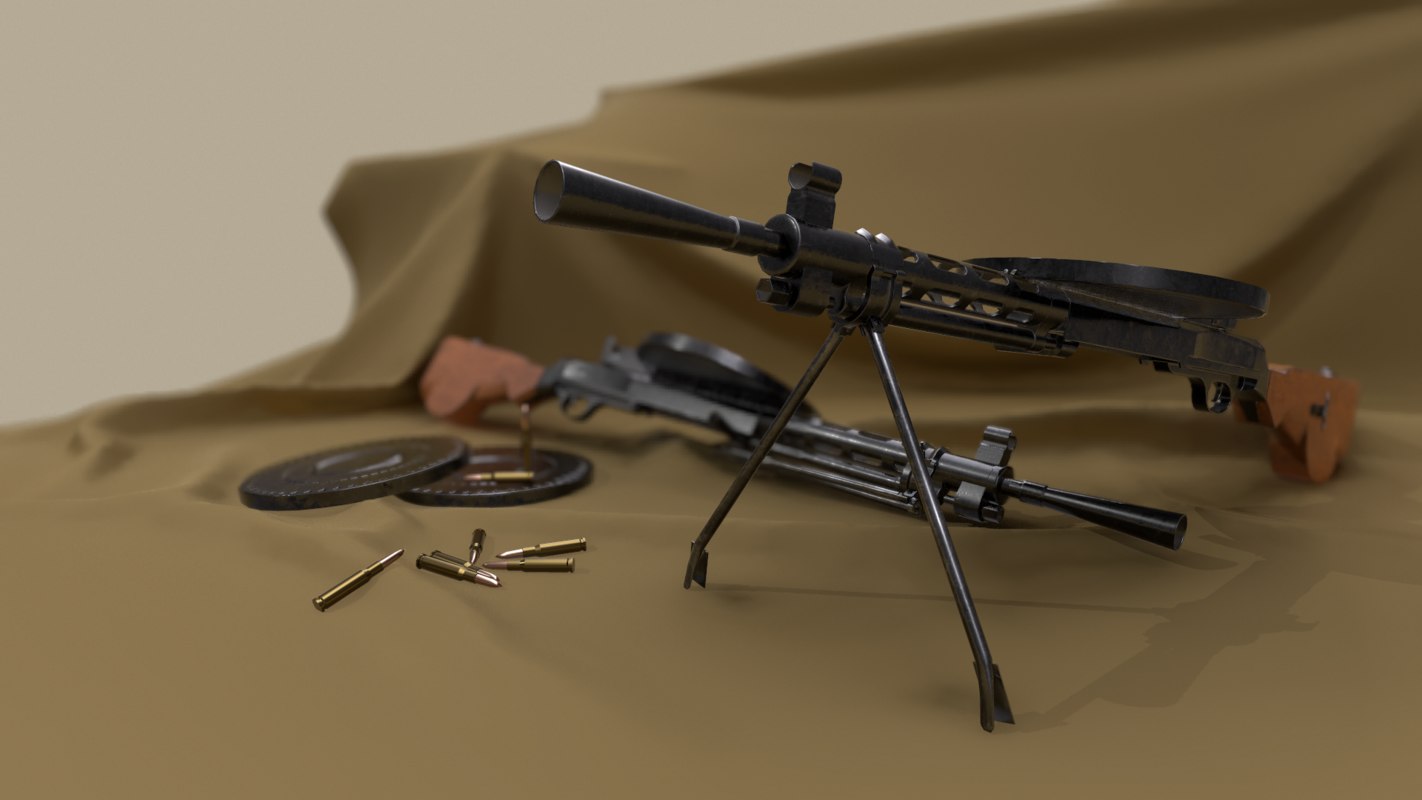 Soviet lmg dp-28 gun 3D - TurboSquid 1410548